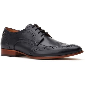 Base London Barbera Excel Leder Männer schwarze Brogues Schuhe