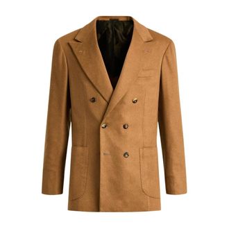 Kiton Luxuri&ouml;ser Cashmere Vicu&ntilde;a Doppelreihiger Blazer - - Jackets - Herren - Braun - XL