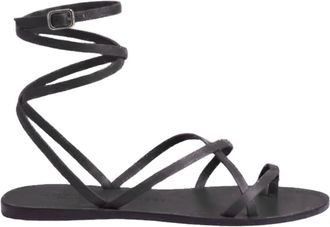 Maneb&igrave; Femme, Chaussures, Noir, Taille: 37 EU Sandales en cuir &agrave; lacets St. Tropez