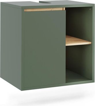Vicco Meuble sous lavabo Viola, Vert/Artisan, 60x60cm avec des étagères ouvertes, Vicco
