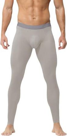 Generic Sous-vêtement thermique doublé en polaire pour homme - Coupe ajustée - Legging extensible de couleur unie - Sous-vêtements légers et confortables - Ta