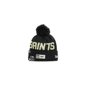 New Era Homme, Accessoires, Noir, Taille: ONE Size Bonnet Pom Pom Sport Tricoté Couleurs Originales Équipe