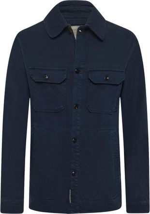 Woolrich Overshirt aus einem Baumwoll-Leinen-Mischgewebe in