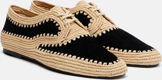 Gabriela Hearst Derbies Strength en raphia et daim