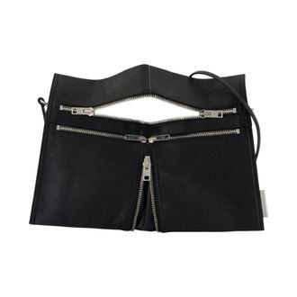 Alexander Wang Gepolsterte Leder Umh&auml;ngetasche in Schwarz - - Bags - Damen - Schwarzk - ONE SIZE