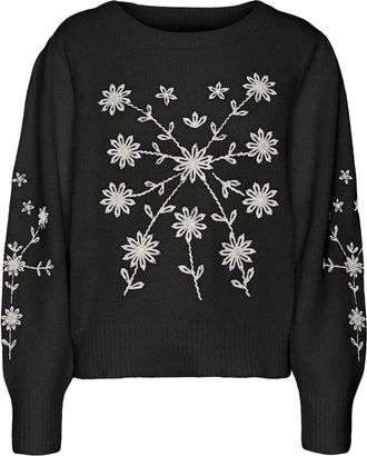 Vero Moda VMGAIA LS O-Neck Embroidery Pullover GA