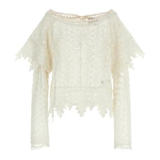 Isabel Marant Hyliana Baumwoll-H&auml;kelpullover - - Blouses & Shirts - Damen - Wei&szlig; - XS
