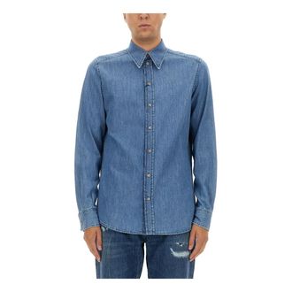 Dolce & Gabbana Homme, Chemises, Bleu, Taille: L Camicia