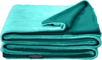 Mesana Wohndecke Decke Bella Petrol Wendeoptik Polyester Microfaser-Nicky Plüsch 150x200cm Tagesdecke Kuscheldecke Zudecke Sofadecke kuschelig warm