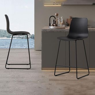 M&S Collection M&s - Lot de 2 chaises de bar H65 cm noir - noryz