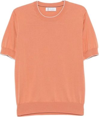 Brunello Cucinelli Homme, Pulls, Rose, Taille: XL T-shirt &agrave; col rond