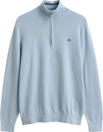 GANT Homme, Pulls, Bleu, Taille: 2XL Pull Demi Zip Coton