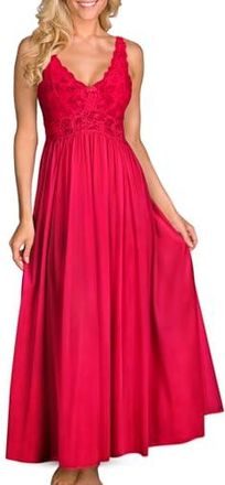 Shadowline Chemises de Nuit &eacute;l&eacute;gantes pour Femme, Rouge, L