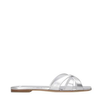 3Juin Silberne Ledersandalen mit Laminat-Finish - - Shoes - Damen - Grau - 40 EU