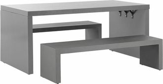 Beliani Gartenm&ouml;bel Set aus Beton mit gro&szlig;em Tisch U-Form und 2 Sitzb&auml;nken in U-Form Modern Industriell Stil Indoor & Outdoor