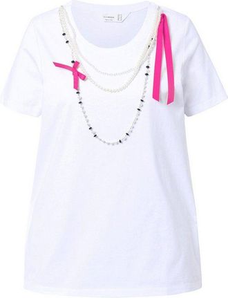 Miamoda T-Shirt T-Shirt A-Linie abnehmbare Zierperlen-Ketten