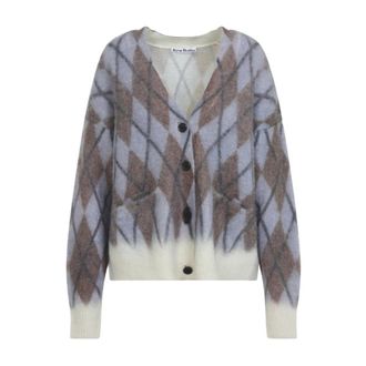 Acne Studios Mohair Argyle Cardigan - - Knitwear - Damen - Mehrfarbig - XS