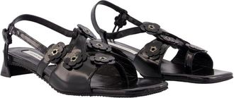 Cecilie Bahnsen Womens Cbarna Box Sandals - Cecilie Bahnsen Leather Black Calfskin Shoes