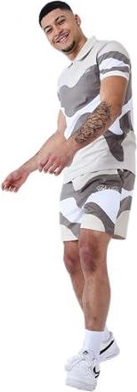 Project X Paris Short Tricolore Effet Vague Taupe XL