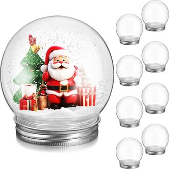 BESPORTBLE Schneekugel Bastelset - 9 St&uuml;ck DIY Schneekugeln zum Selber Basteln & Bef&uuml;llen - Leere Runde Kunststoff-Gl&auml;ser mit Deckel - Kreativset f&uuml;r Kinder, Wei