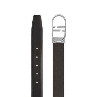 S.T. Dupont Ceinture D Logo r&eacute;versible en cuir lisse et cuir grain&eacute;