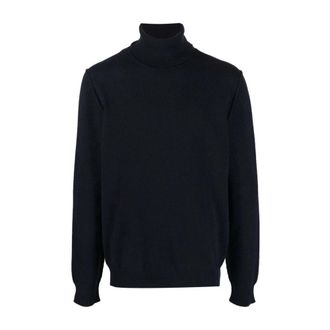 Maison Margiela Homme, Pulls, Bleu, Taille: L Pull Col Roul&eacute; C&ocirc;tel&eacute;