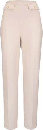 Elisabetta Franchi Femme, Pantalons, Beige, Taille: 44 FR Pantalon Slim-fit