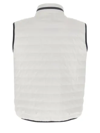 Brunello Cucinelli Logo-Embroidered Down Vest - White