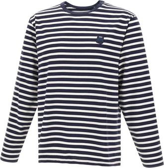 Maison Kitsun&eacute; Homme, Tops, Bleu, Taille: L Bold Fox Head Patch Comfort Marin Tee-Shirt