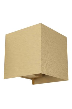 Eglo LED Wandleuchte innen Valmontone, Wandlampe W&uuml;rfel, indirekte Up und Down Beleuchtung, Wandspot f&uuml;r Schlafzimmer und Wohnzimmer, Metall in Messing, wa