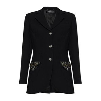 Versace Blazer mit schimmernden Applikationen - - Jackets - Damen - Schwarzk - L