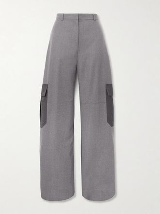 Stella McCartney Hose Mit Weitem Bein Aus Wolle - Grau