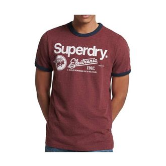 Superdry Homme, Tops, Rouge, Taille: S Core Logo Graphic Ringer
