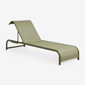 Sklum Verstellbare Liege aus Stahl Marietta Tiefes Gr&uuml;n Olive