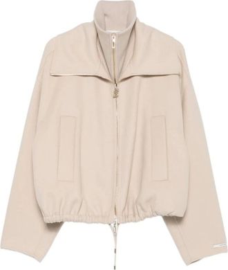 Sportmax G&uuml;rtelkragen-Jacke aus Wollmischung - - Jackets - Damen - Beige - 2XS