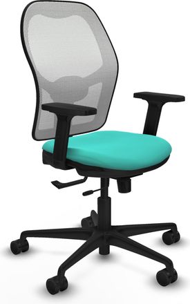 Piqueras y Crespo Drehstuhl aus Netzstoff mit 2D-Armen, h&ouml;henverstellbare Lendenwirbelst&uuml;tze, ausgestattet mit Syncro/Traslack und Schaumstoff, Rollen 65 mm, Nylon, Wei