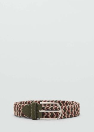 Mango Ceinture &eacute;lastique tress&eacute;e couleurs kaki - Homme - 100 - MANGO MAN