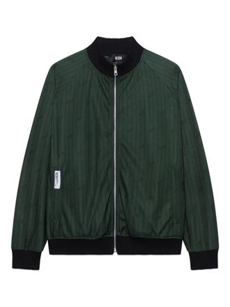 GCDS veste rayée à patch logo - Vert