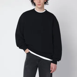 Gucci Schwarzes Sweatshirt aus angerautem Baumwolljersey