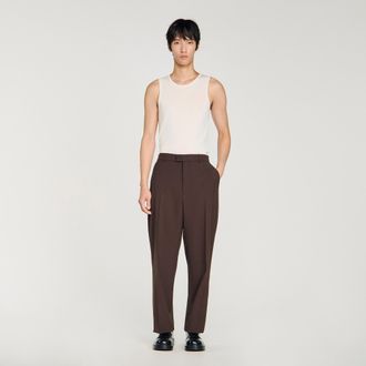 Sandro Oversize-Hose aus Wolle