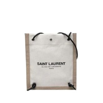 Saint Laurent Sac bandouli&egrave;re en toile Pre-owned - Femme - Pre-owned - Beige - Taille: ONE Size