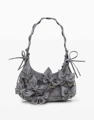 Desigual Petit sac avec appliqu&eacute;s papillons - Gris