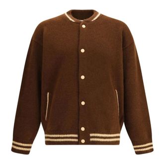 Laneus Homme, Vestes, Brun, Taille: M Bomber Tricot&eacute;