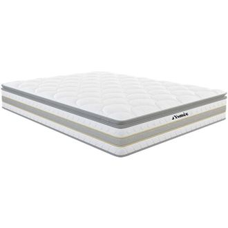 Vente-Unique Vente-Unique - Matelas ressorts ensach&eacute;s 140 x 190 cm avec surmatelas int&eacute;gr&eacute; &eacute;p. 29 cm - Accueil moelleux - 660 ressorts pour confort optimal