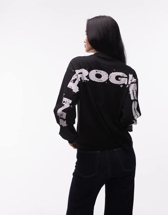 Carhartt Work in Progress Mindwork - T-shirt oversize manches longues avec imprim&eacute; au dos - Noir