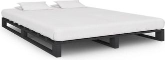 vidaXL Palettenbett Grau Massivholz Kiefer 140&times;200 cm Vidaxl