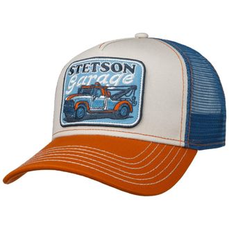 Stetson Towing Service Trucker Cap - Baseballcap mit Mesh-R&uuml;ckseite - Atmungsaktive Baumwollkappe f&uuml;r Herren - Ganzj&auml;hrig tragbar blau One Size
