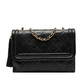 Chanel Sac &agrave; bandouli&egrave;re matelass&eacute; &agrave; rabat Pre-owned - Femme - Pre-owned - Noir - Taille: ONE Size