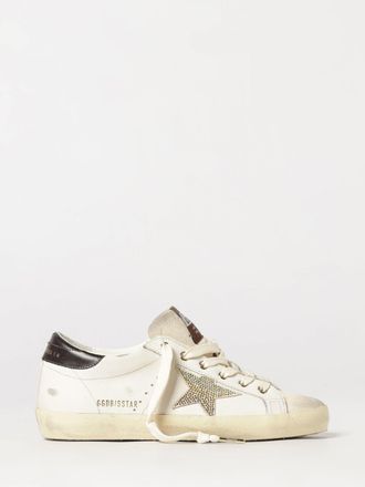 Golden Goose Baskets Super-Star en cuir et su&egrave;de avec logo en strass
