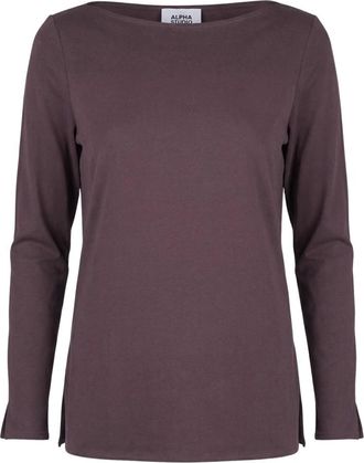 Alpha Studio Femme, Tops, Violet, Taille: 36 FR Barca Boat-neck Top